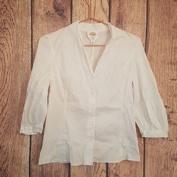 Talbots | Tops | Talbots White Blouse Size 6 | Poshmark